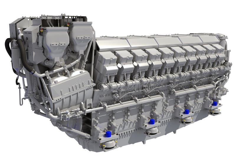 Yacht and Ship Engine 3D Rendering Stock Illustration - Illustration of ...