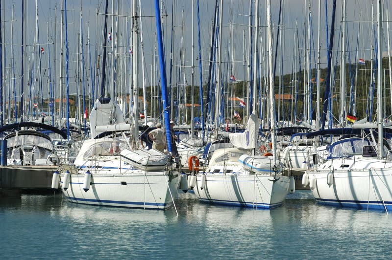 View from the Yacht in the Wind at Sea Stock Image - Image of cruise ...