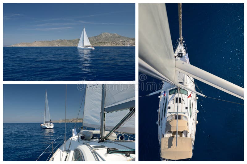 Yachting. Romantisches Segeln Stockbild - Bild von feiertag, mittelmeer ...