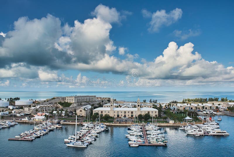 Yachts in bermuda port stock image. Image of city, dock - 79699237
