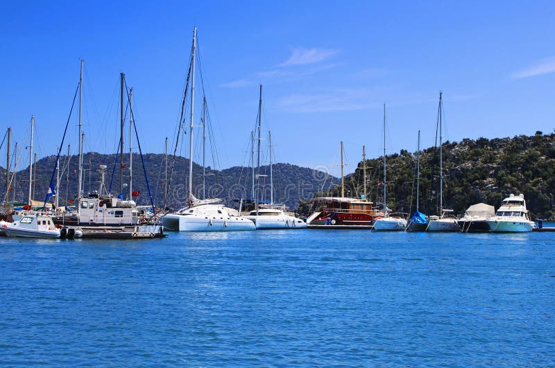 Yachts and boats in marina stock image. Image of sailboat - 30802453