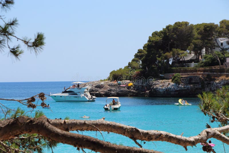 Yachts in Cala Gran editorial stock photo. Image of cala - 56403223