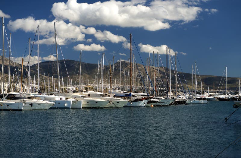 Yachts on Dock in Athens Greece Stock Photo - Image of race, extreme ...
