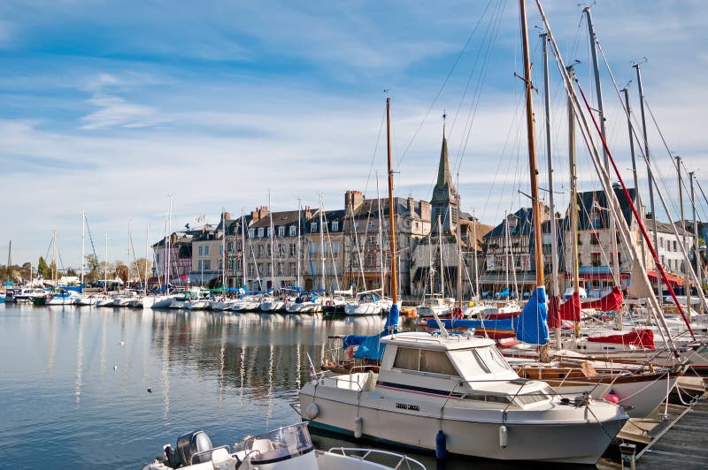 Yachts in Harbour of Honfleur, France Stock Photo - Image of scenics ...