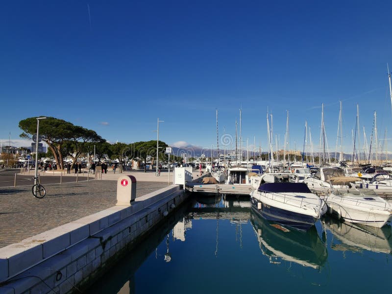 Yachts in the Marina Blue Skies Stock Photo - Image of sealife, blue ...