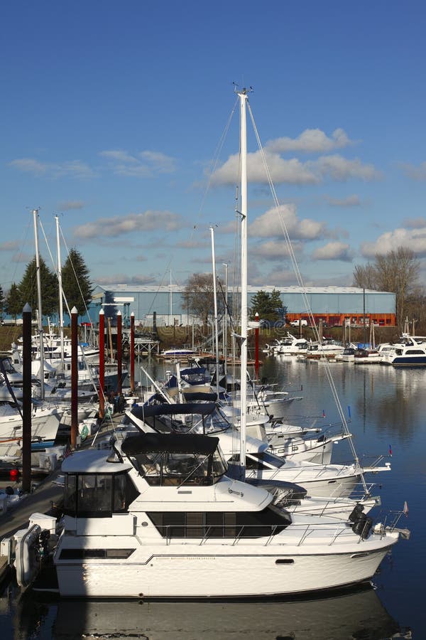 Yachts in a Marina, Portland Oregon. Stock Image - Image of vertical ...