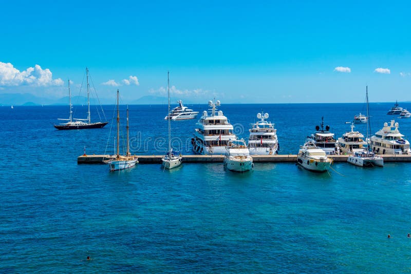 Yachts Mooring at the Port of Corfu Greece Editorial Stock Photo ...