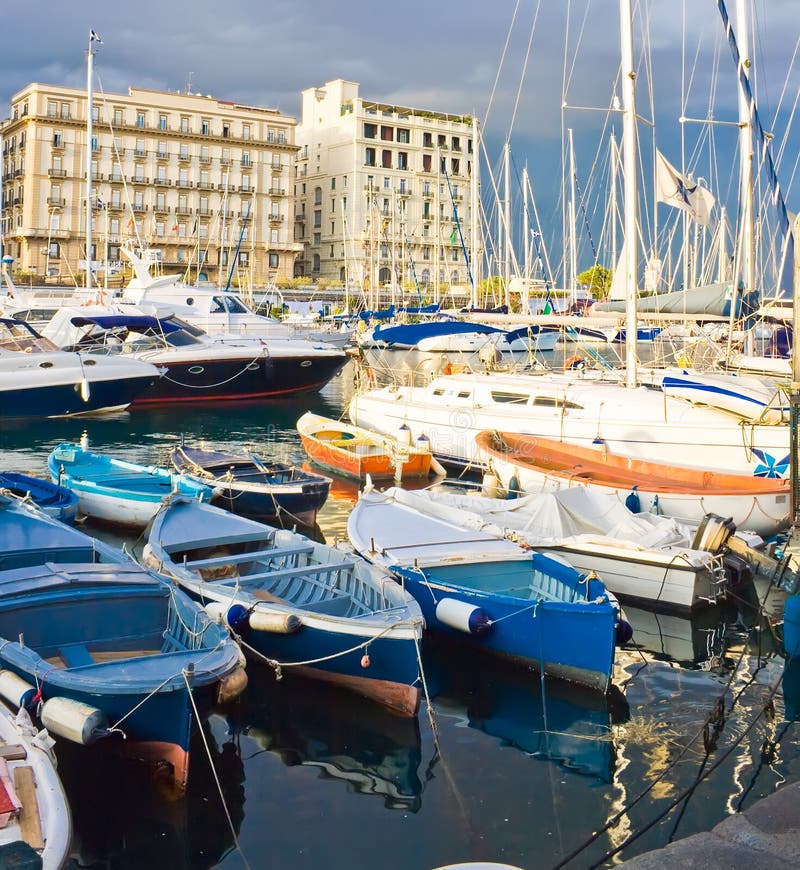 Yachts in Naples stock photo. Image of boat, italy, boating - 8274942