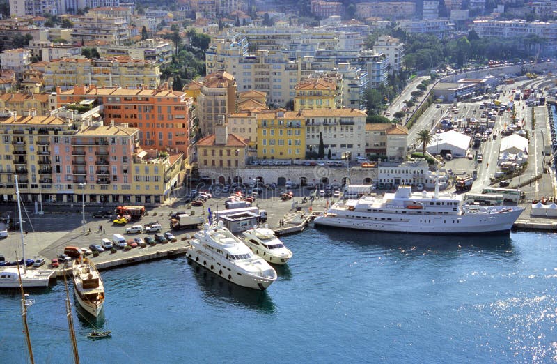 Yachts in Nice Harbour stock image. Image of condominium - 1100199