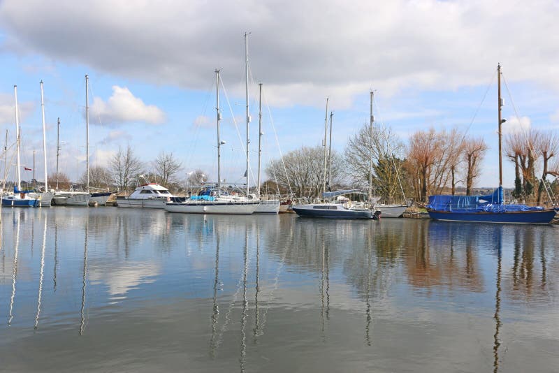 Yachts Moored on the Exeter Canal, Devon Stock Photo - Image of boat ...