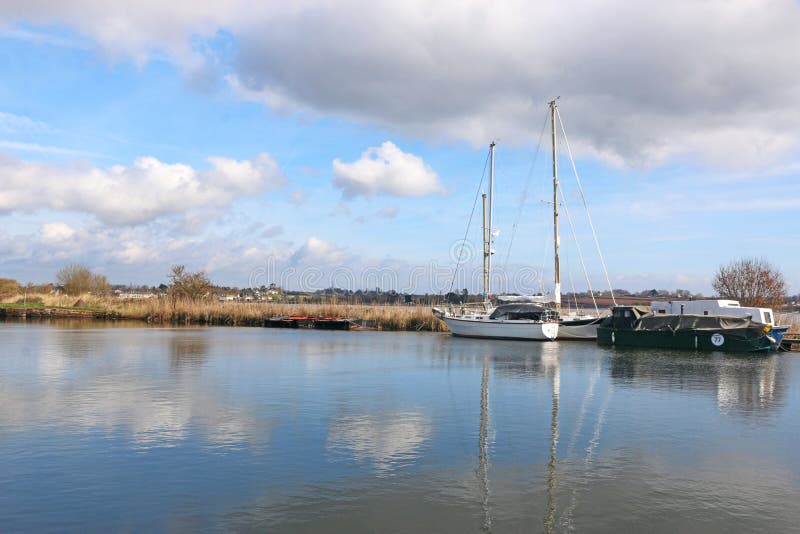 Yachts Moored on the Exeter Canal, Devon Stock Photo - Image of canal ...