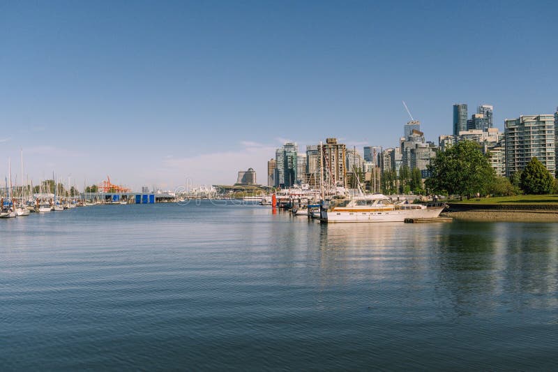 Yachts and Sailing Boats in the Harbor in Vancouver, Canada. Editorial ...