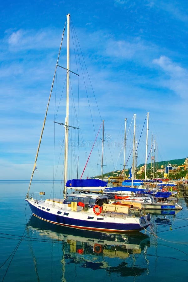 Yachts stock photo. Image of yacht, morning, shore, resort - 41568390