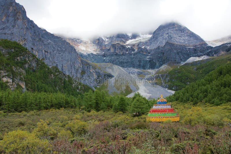 Yading scenery stock image. Image of mountains, buddhist - 60046895