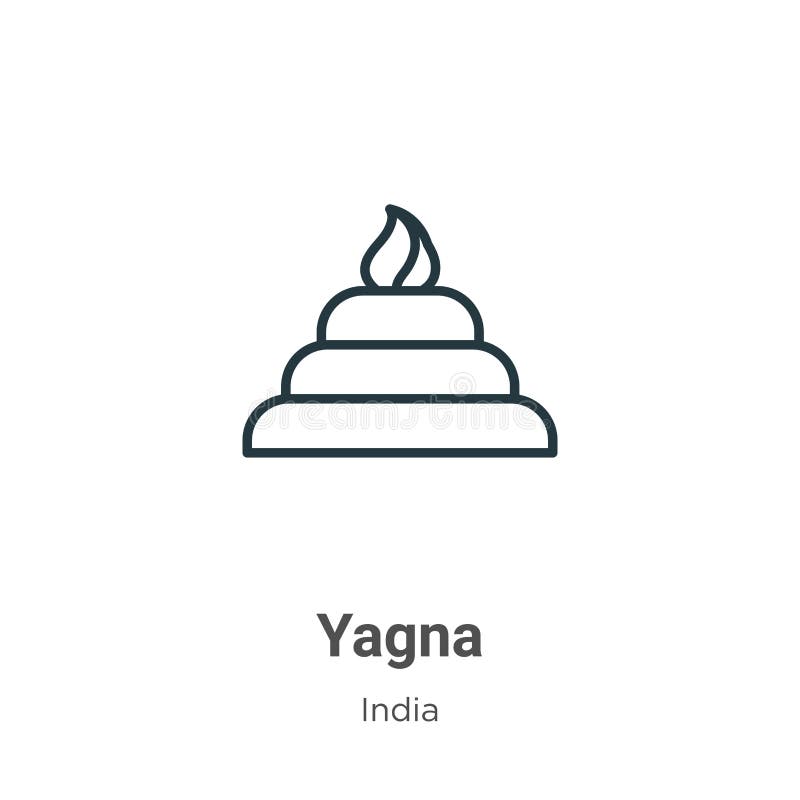 Outline Yagna Vector Icon. Isolated Black Simple Line Element ...