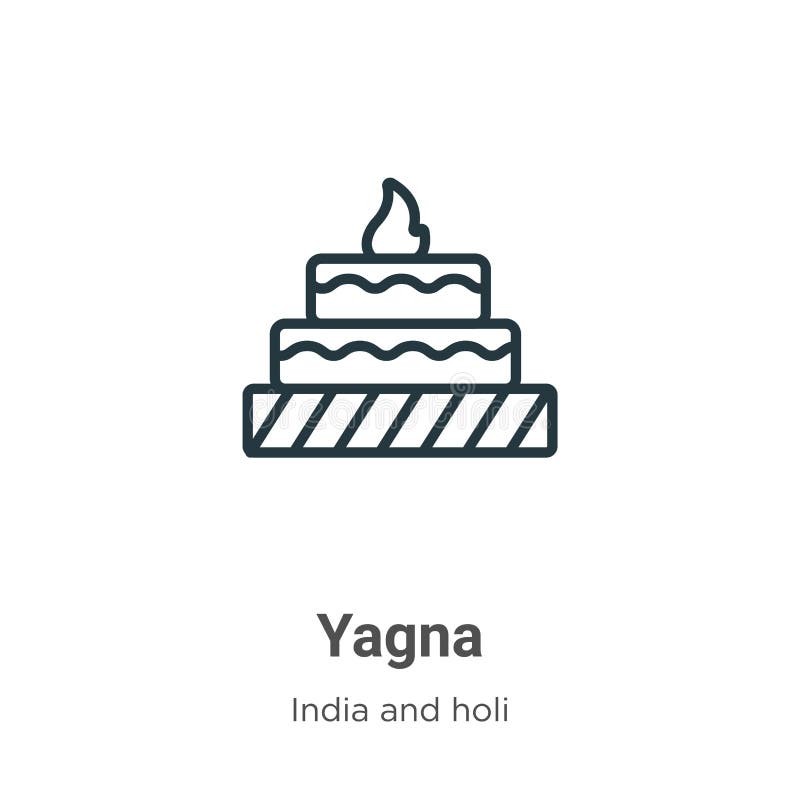 Outline Yagna Vector Icon. Isolated Black Simple Line Element ...