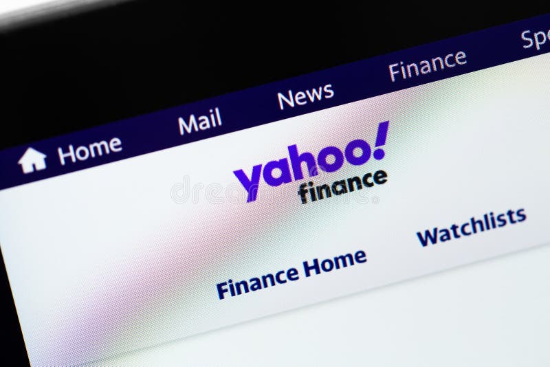 Yahoo Finance Website on Display Notebook Closeup Editorial Stock Photo ...