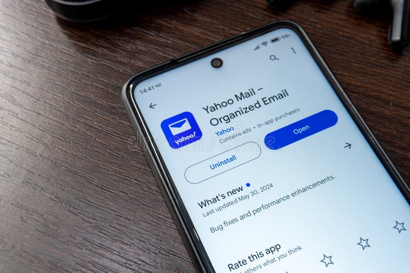 Yahoo Mail Email Mobile App in Google Playstore Editorial Stock Photo ...