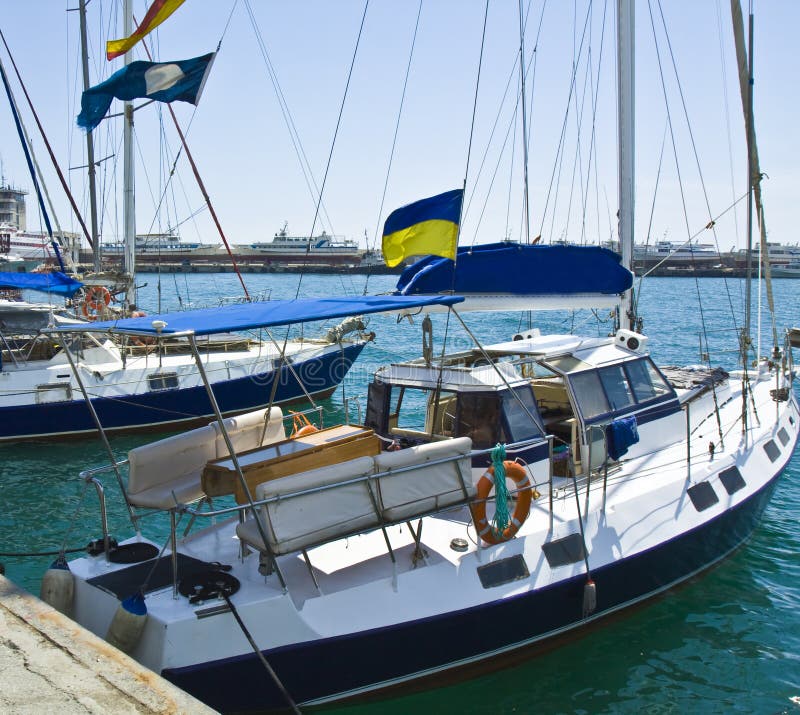 Yahts in the port. stock photo. Image of tranquil, seascape - 11959468