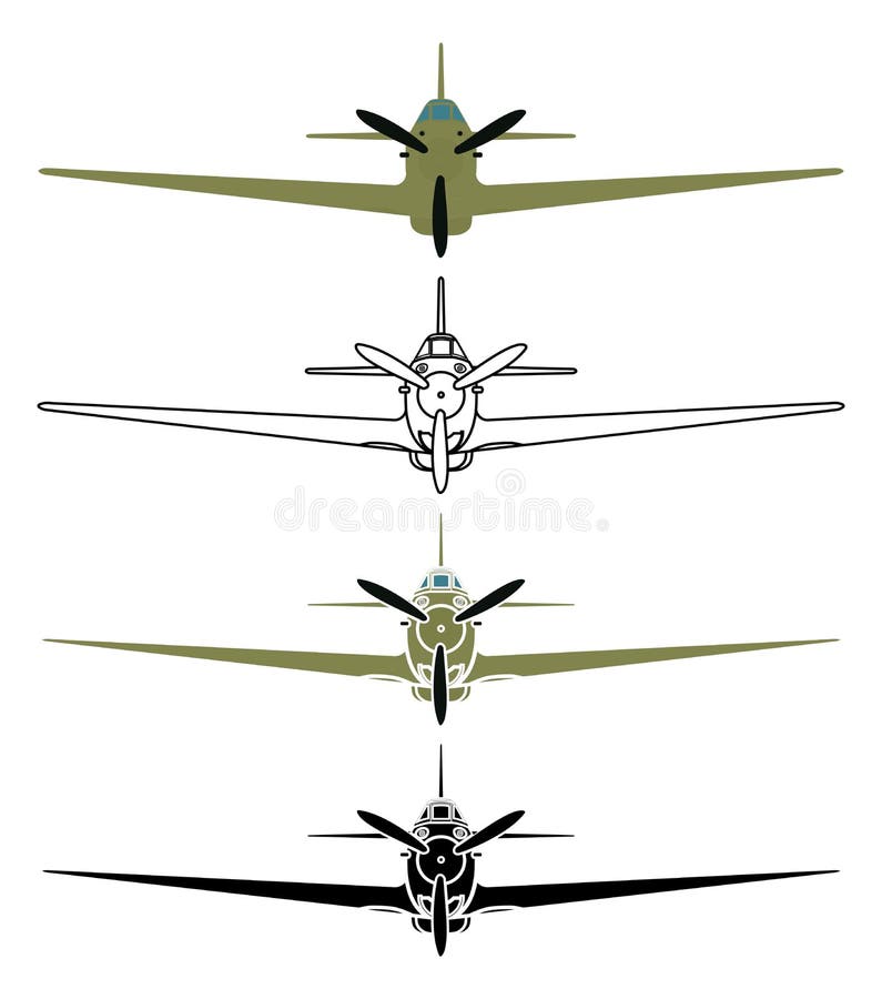 Yak 1 in front view stock vector. Illustration of aeronautics - 212945610