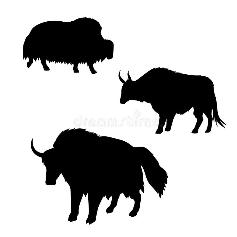 Yak vector silhouettes stock vector. Illustration of logo - 57232245
