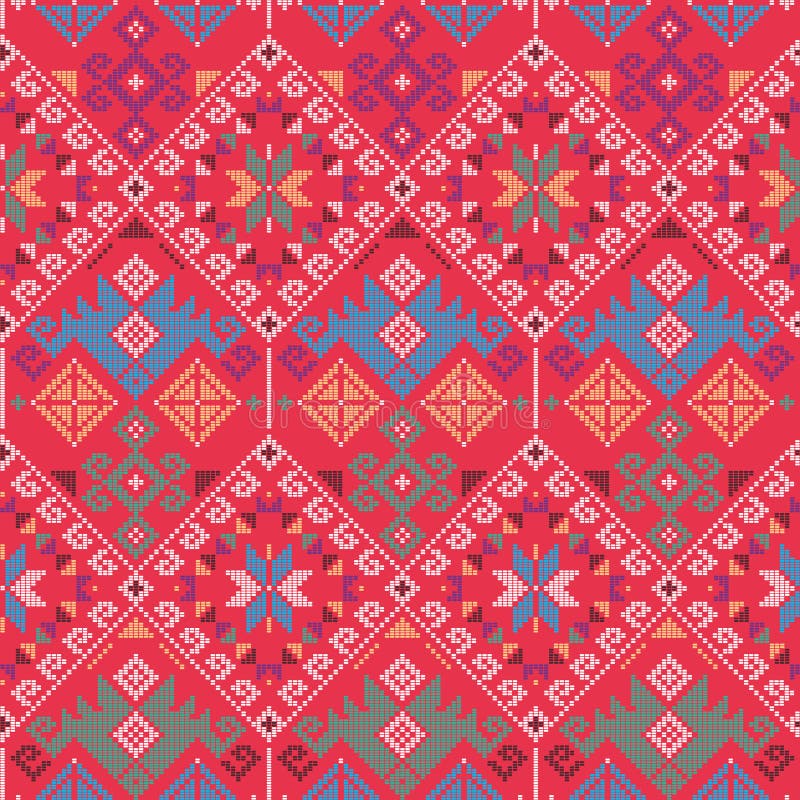 Yakan Weaving Inspired Vector Seamless Pattern - Filipino Traditonal ...