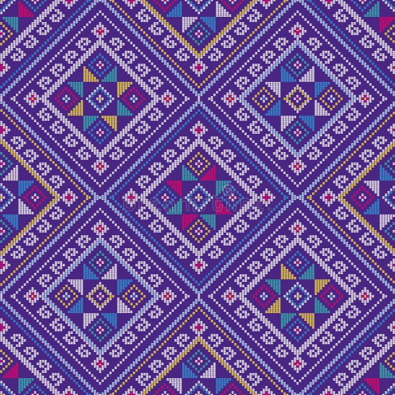 Filipino Traditional Yakan Weaving Inspired Vector Seamless Pattern ...