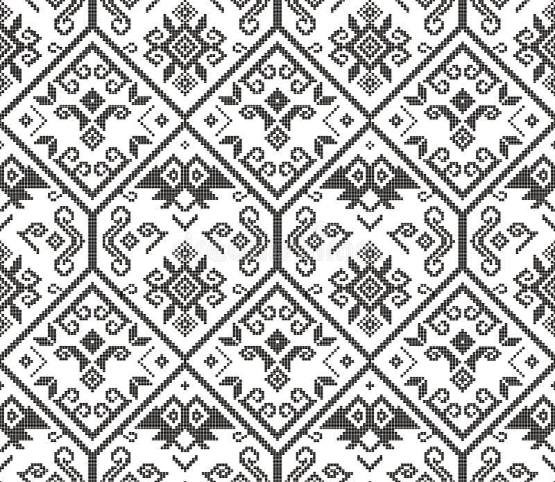 Filipino Folk Art - Yakan Cloth Inspired Vector Seamless Pattern, Retro ...