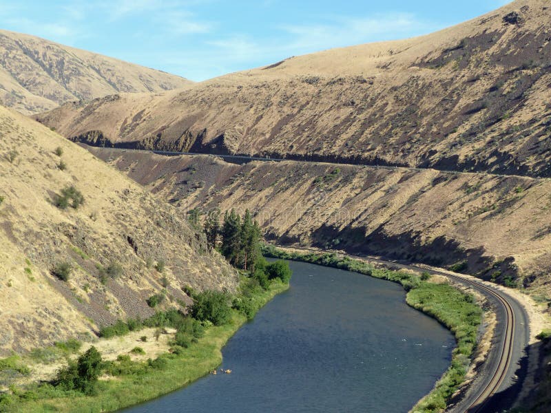Yakima River In Yakima Canyon. Stock Image - Image of scenic ...