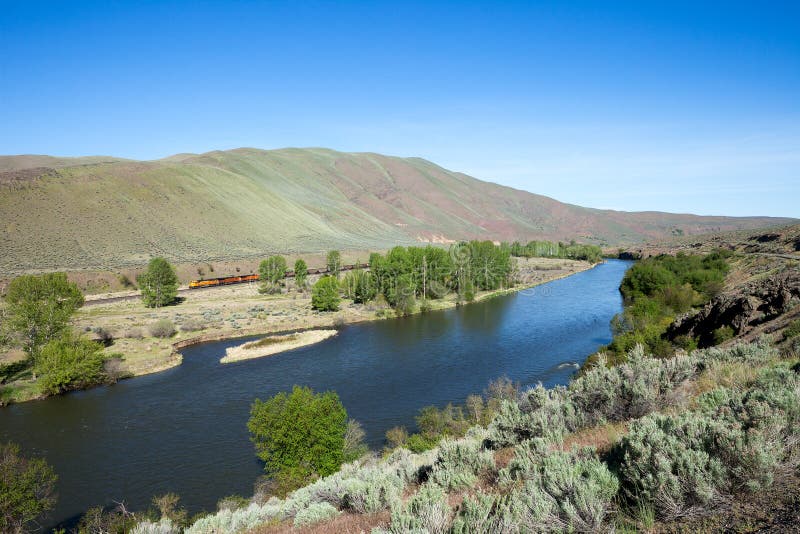 Yakima river stock image. Image of view, travel, trees - 59737615