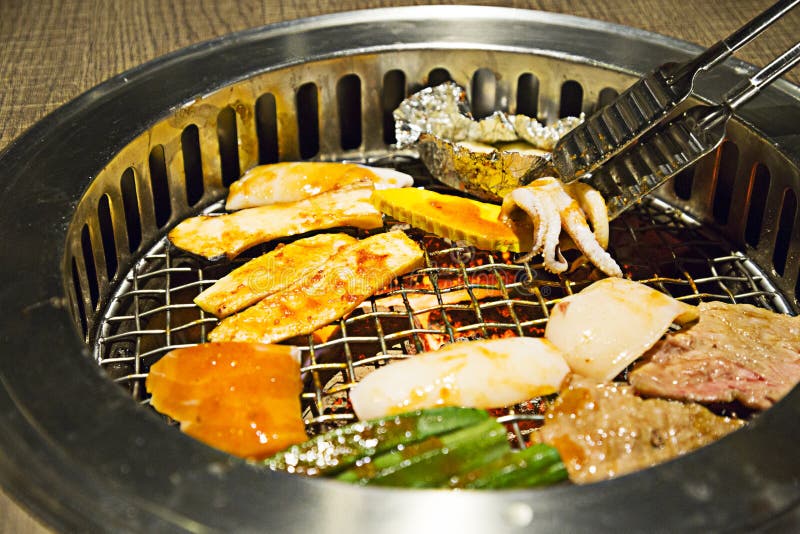Yakiniku Buffet that Japanese Style Barbecue Stock Photo - Image of ...