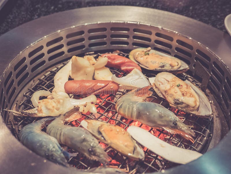 Yakiniku stock photo. Image of meet, grilled, fish, diet - 61682462