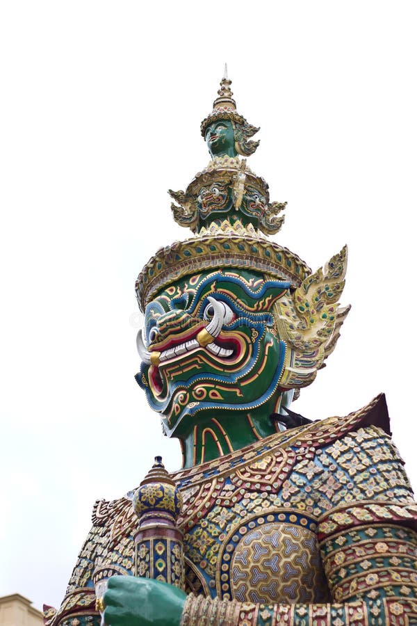 Giant Yaksha Demon Statue at the Grand Palace in Bangkok, Thailand ...