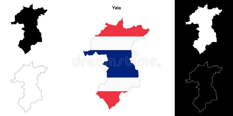 Yala outline map stock vector. Illustration of thailand - 323683397