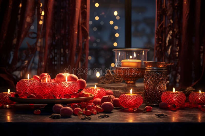Yalda Night Reflections on Shiny Surfaces Stock Illustration ... Yalda Night Reflections on Shiny Surfaces Stock Illustration ...