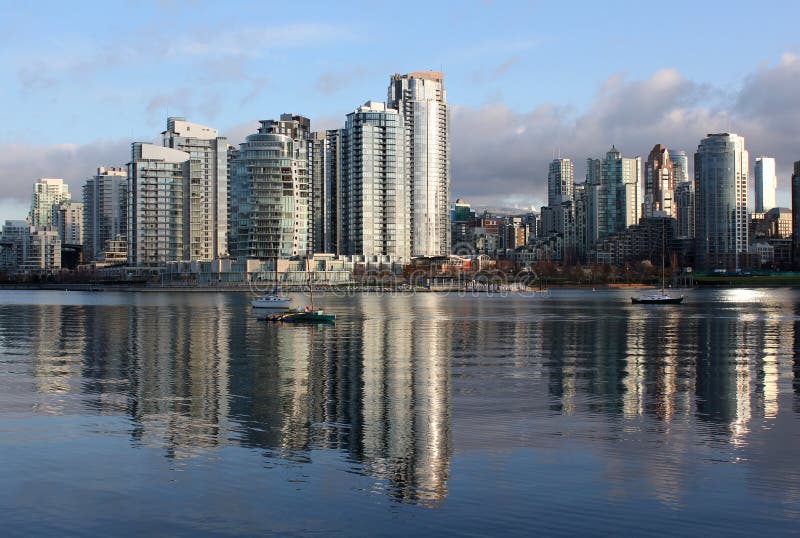 Yaletown, False Creek Vancouver Morning Stock Photo - Image of outdoors ...