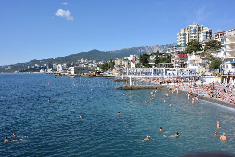 Massandra beach of Yalta editorial photography. Image of beauty - 105235912