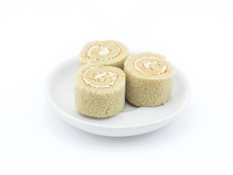 Yam Roll Cake on White Background Stock Photo - Image of fresh, snack ...
