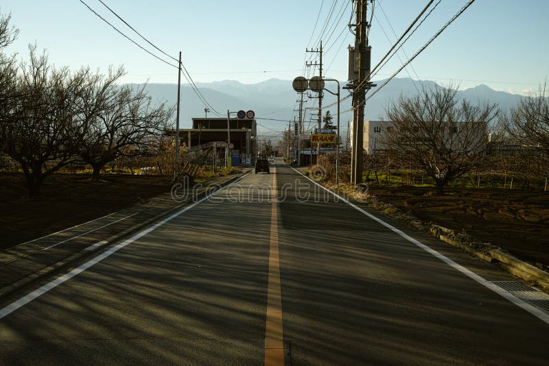 Yamanashi, Japan - 3 1 2019: a Countryside Road in Yamanashi, Japan ...