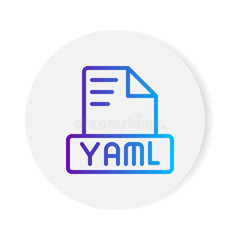 Yaml Document Format File Icon. with Gradient Outlines. Vector ...