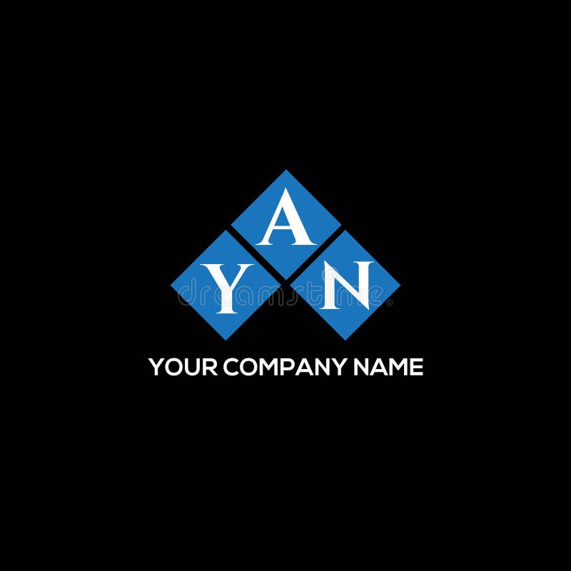 YAN Letter Logo Design on BLACK Background. YAN Creative Initials ...