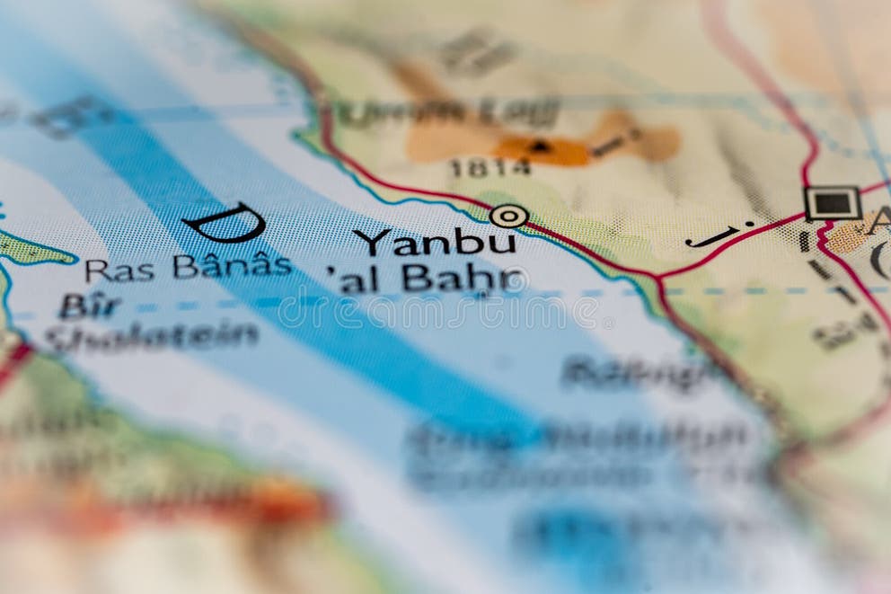 Yanbu, Saudi Arabia Highlighted on a World Map Stock Image - Image of ...