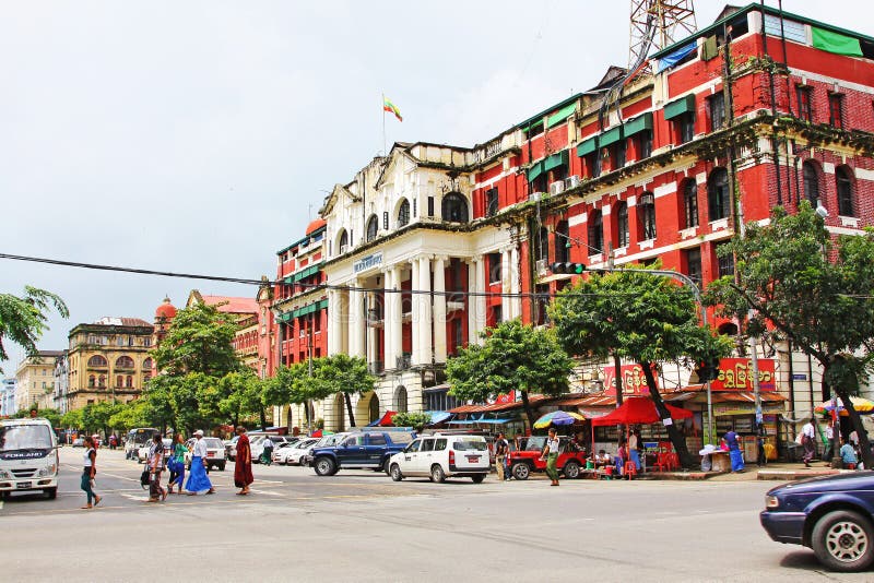 Yangon Colonial Building, Myanmar Editorial Stock Image - Image of ...