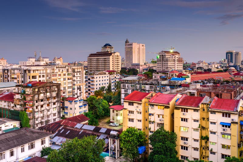 Yangon Downtown stock image. Image of cityscape, scene - 62142803