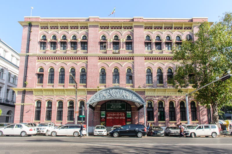 Yangon General Post Office, Colonial Design. Feb-2018 Editorial Stock ...