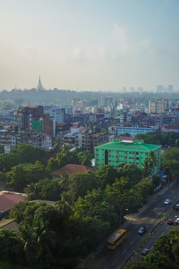 Yangon Landscape in the Morning, Myanmar Editorial Image - Image of ...