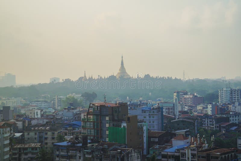Yangon Landscape in the Morning, Myanmar Editorial Photography - Image ...