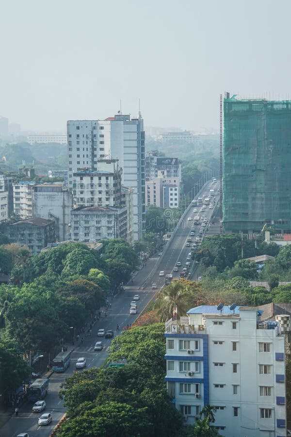 Yangon Landscape in the Morning, Myanmar Editorial Image - Image of ...
