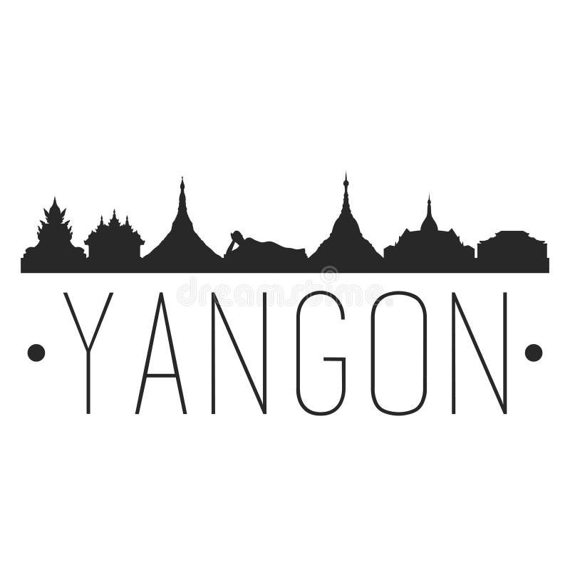 Yangon Myanmar Round Travel Stamp. Icon Skyline City Design. Seal ...