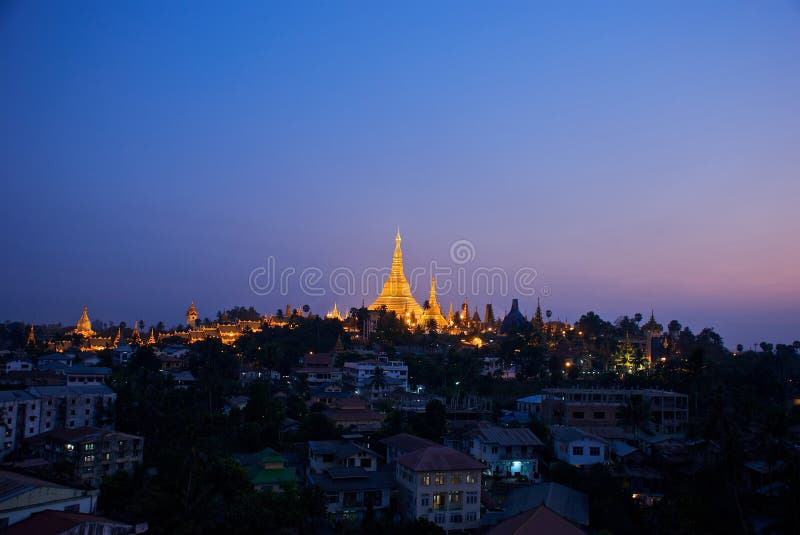 Yangon by night stock photo. Image of incredible, exotic - 13900114
